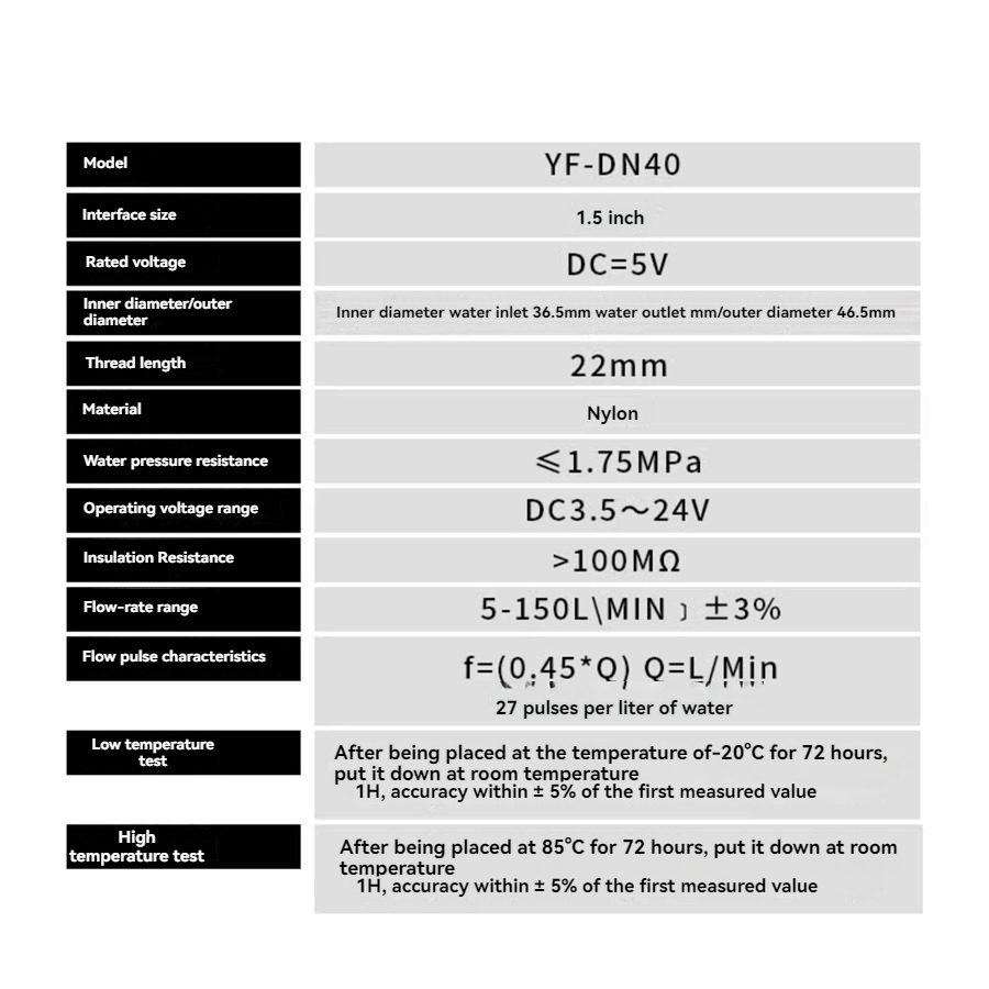 5-200L/MIN YF-DN40 1-1/2 Inch YF-DN50 2 Inch Water Flow Sensor Turbine Flow Meter Hall Sensor ...
