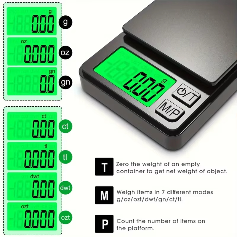 Precision Pocket Scale 1000g X 0.1g - Digital Gram, Food, Jewelry ...