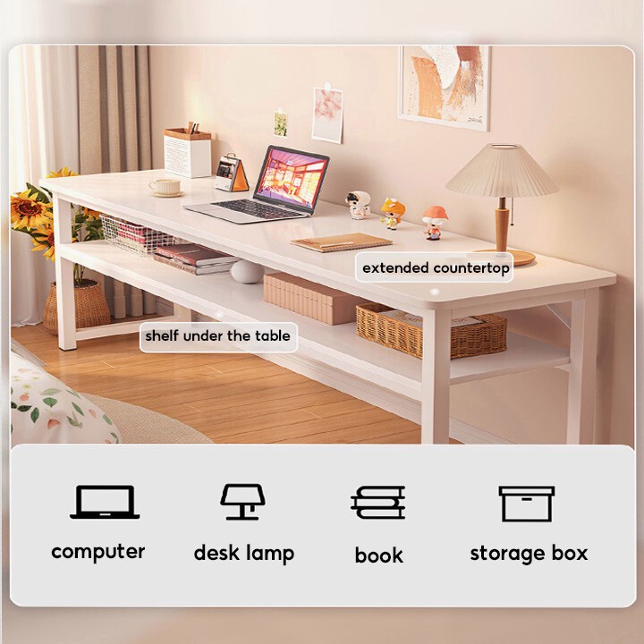 120/140 Double-deck Computer Table Study Table Office Table Bedroom ...