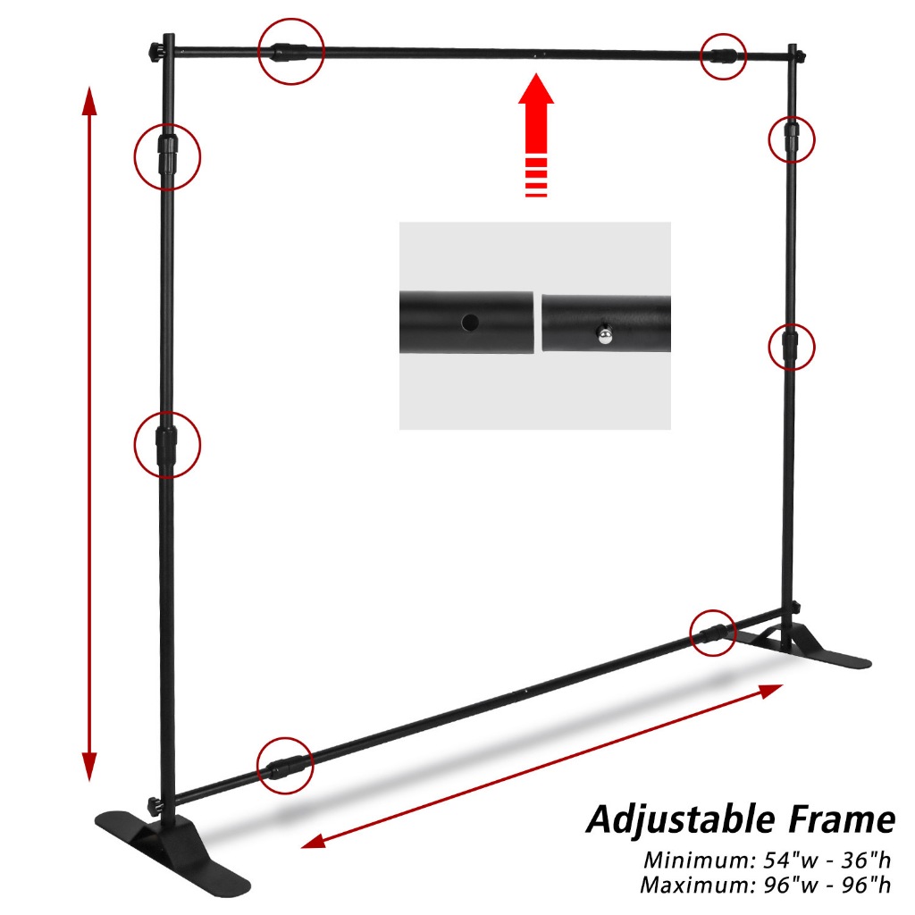 Universal telescopic photographic background display stand adjustable ...