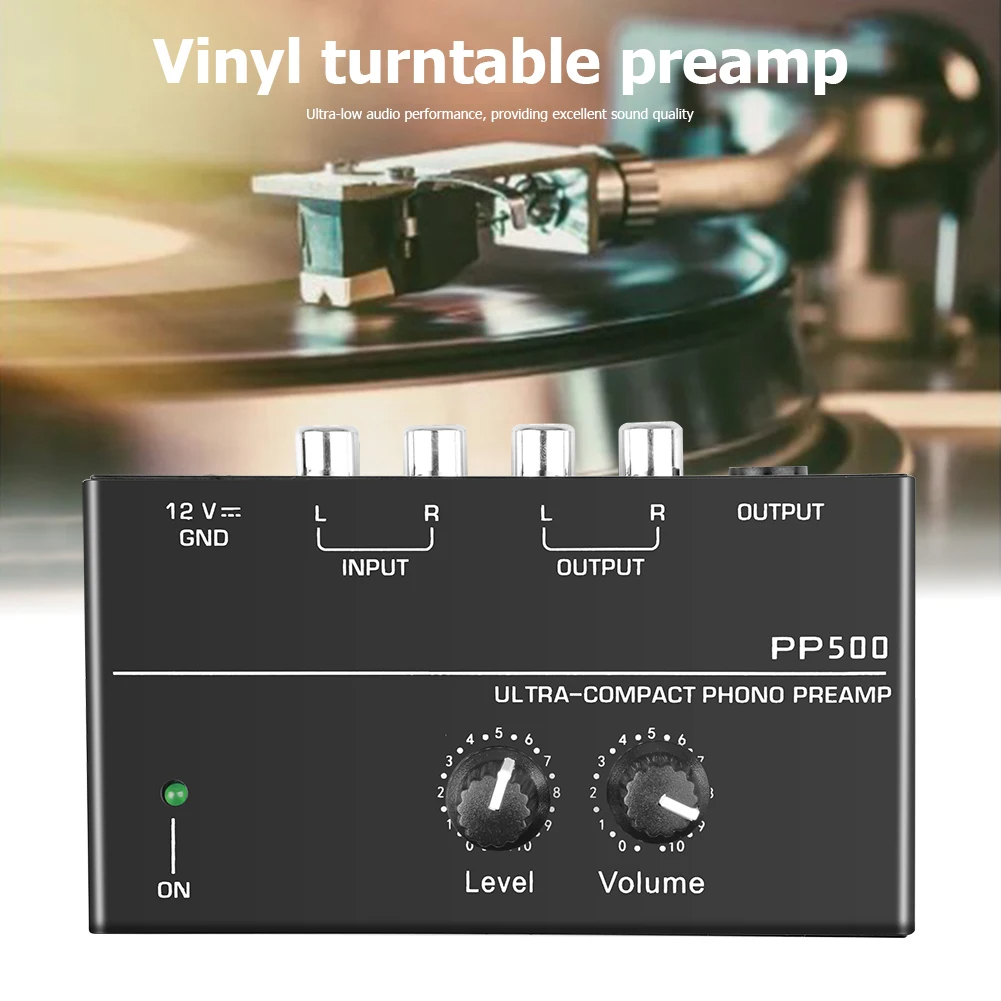 P500 Phonograph Preamplifier With Volume Control Input Volume RCA 1/4 ...