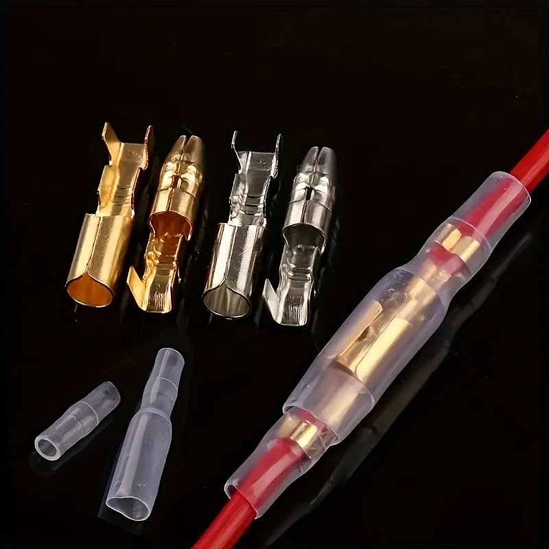 Brass Bullet Terminal Fittings - 50 Sets of 4.0 mm Round Male and ...