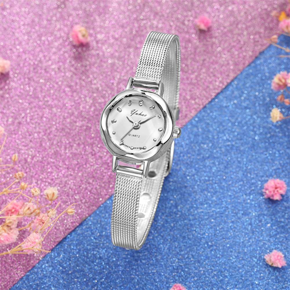 Korean Style Women's Watch - Chic Small Dial Stainless Steel Gold ...