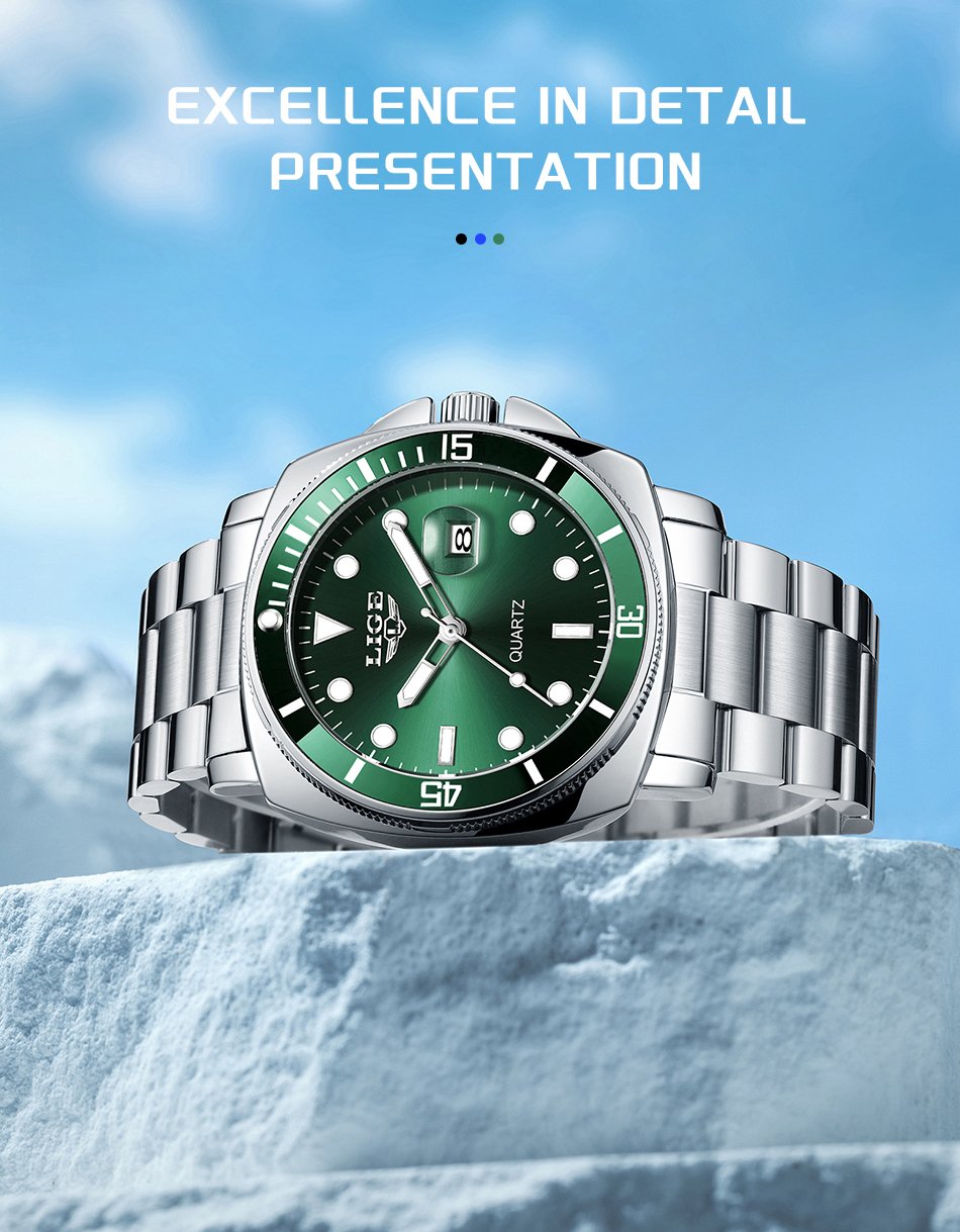 LIGE Official Watch Relo Fashion Outdoor Sports Quartz Watches Steel ...
