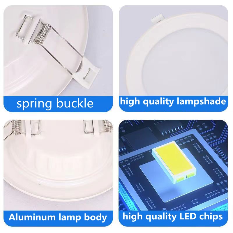 Plastic LED Panel Light 7W 9W 12W 18W Ultra-thin LED Recessed Ceiling ...