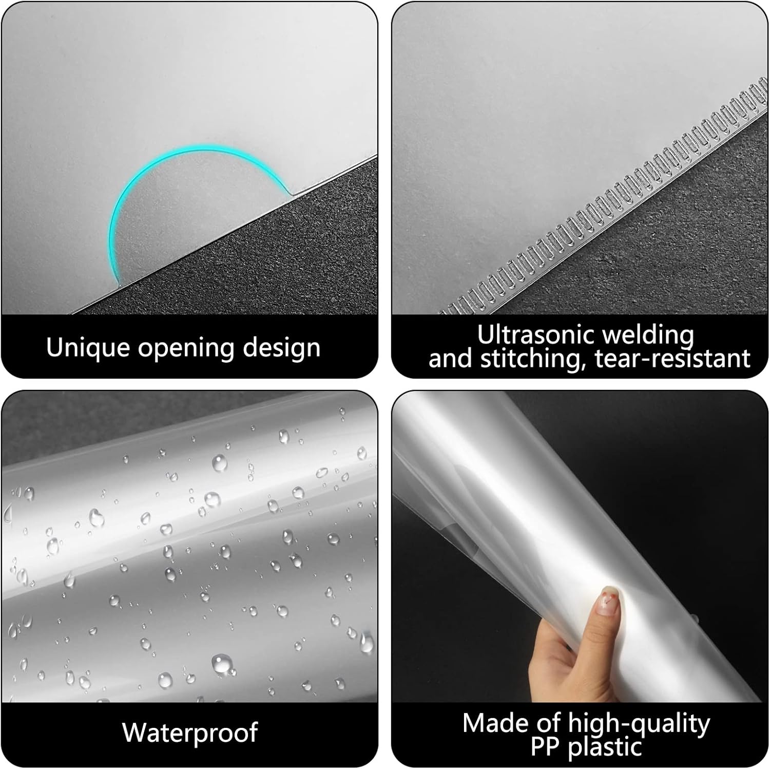 30 Pcs L-Type Clear Plastic File Folders - A4/Letter Size Transparent ...