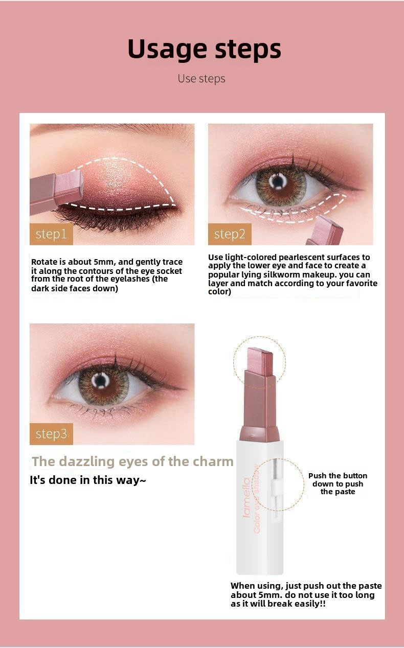 Dual-Color Eyeshadow Stick Smudge-Proof Waterproof & Gradient Auburn ...