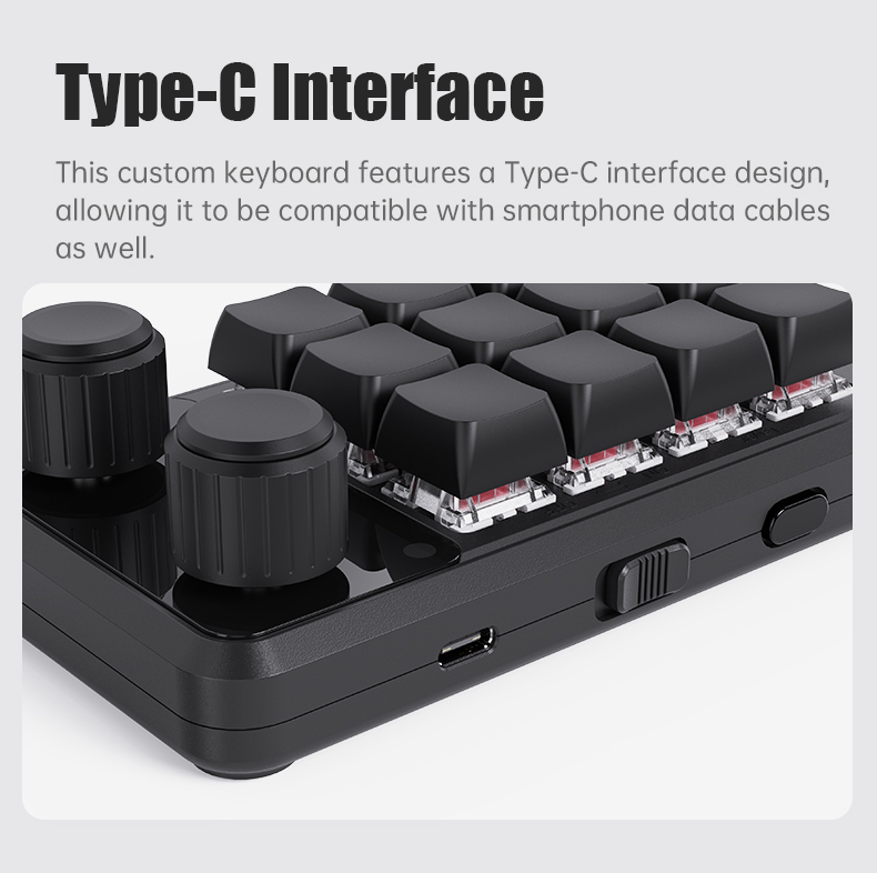 Programming Macro Custom Knob Keyboard RGB 3 Key Copy Paste Mini Button Photoshop Gaming Keypad ...