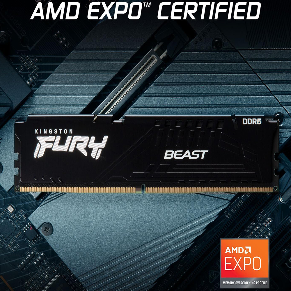 Kingston Fury Beast DDR5 RAM 16GB DDR5 5600MHz KF556C40BB-16 Desktop Memory CL40 Computer PC RAM ...