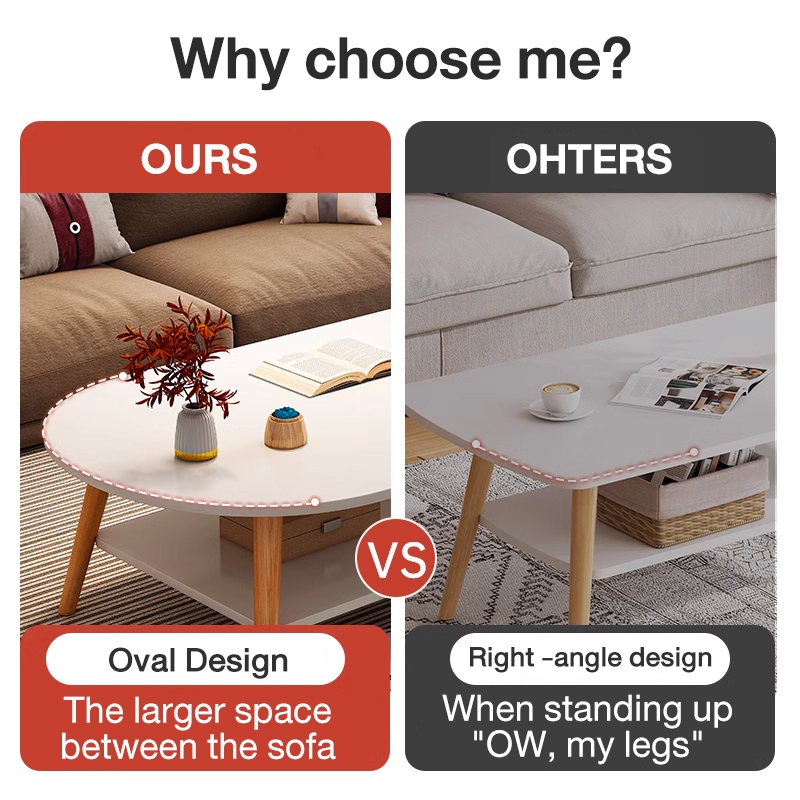2-Tier Living Room Table Center Table Sofa Table Coffee Table Nordic ...