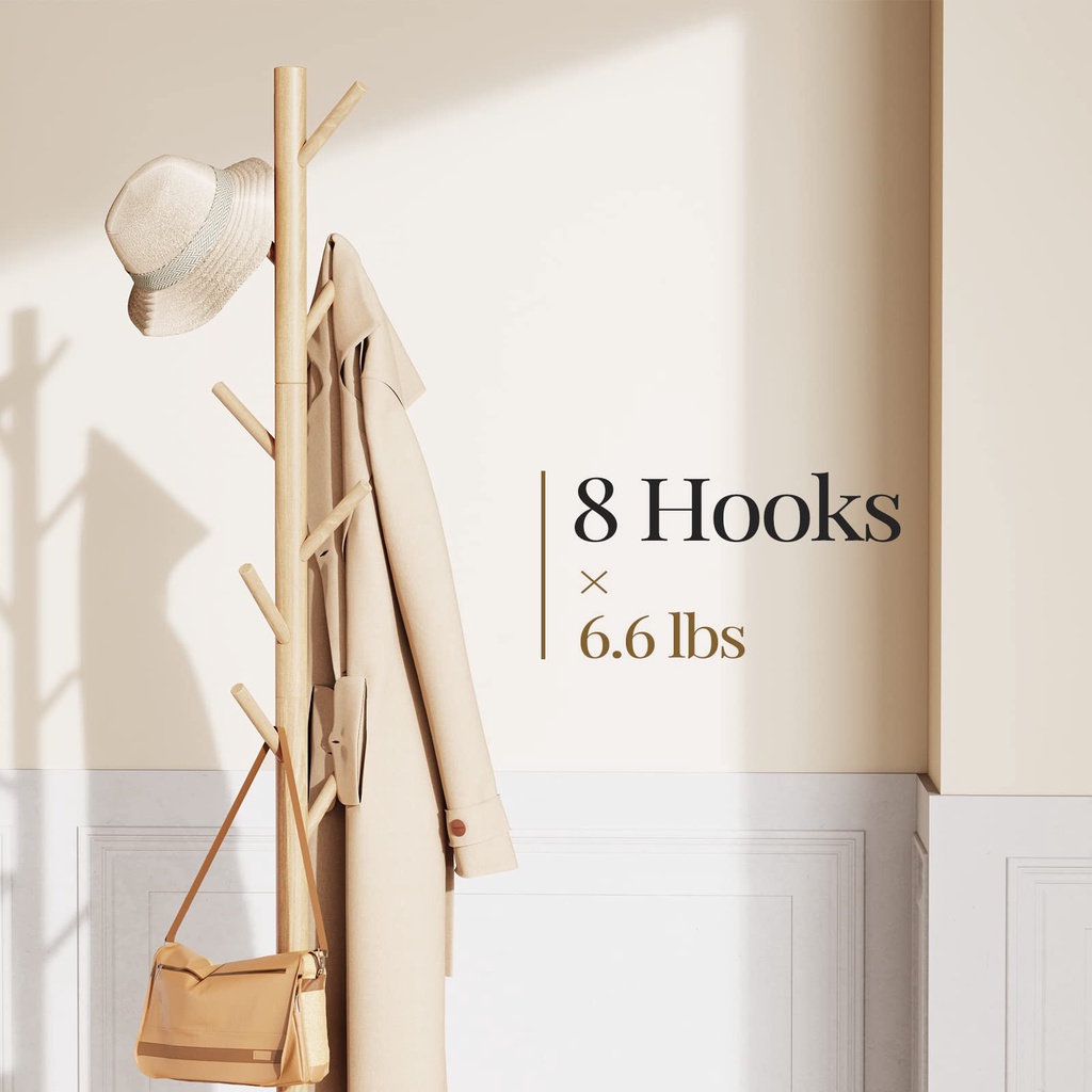 Original Solid Wood Coat Rack Triangle Tree-Shaped Clothes Rack Bedroom ...
