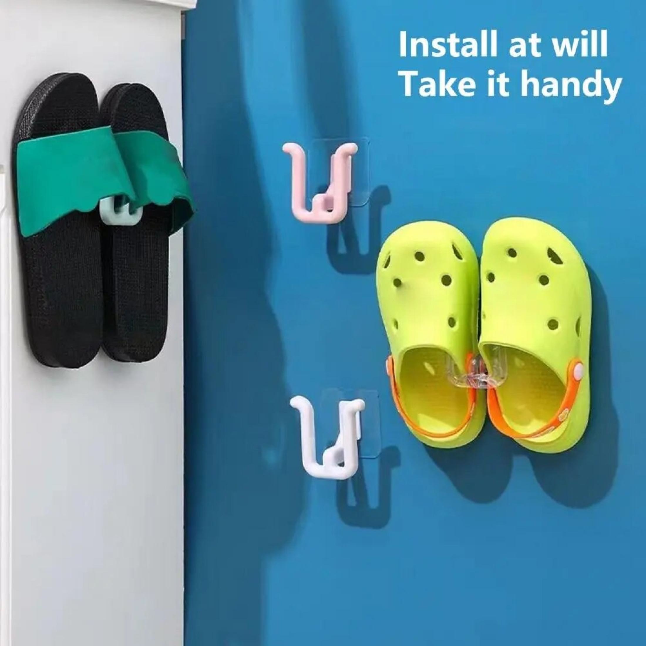 No Punching Bathroom Slipper Rack Wall Mounted Drainage Rack Wall ...