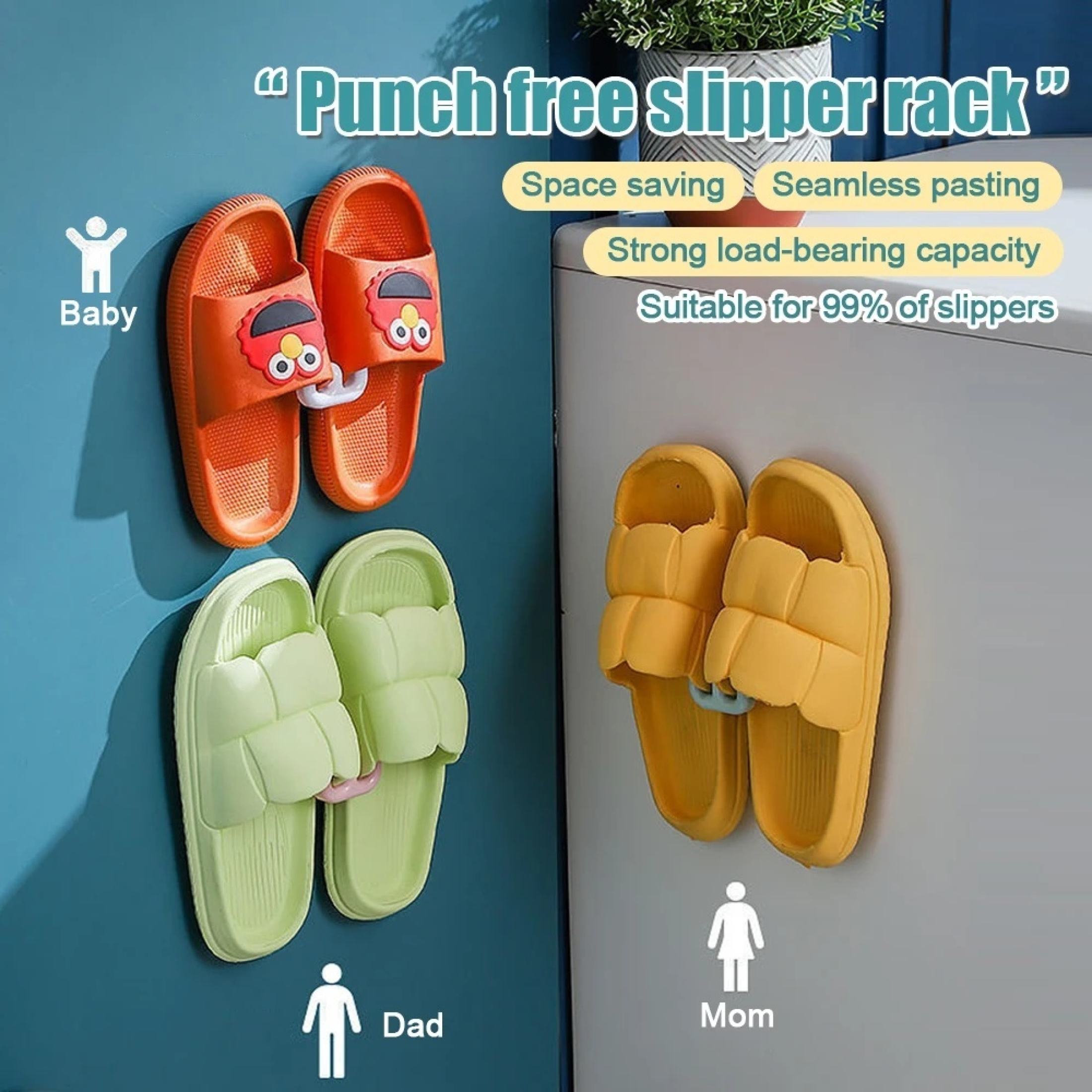 COD Slippers Rack Wall Mounted Bathroom Slipper Hook Drying Rack ...
