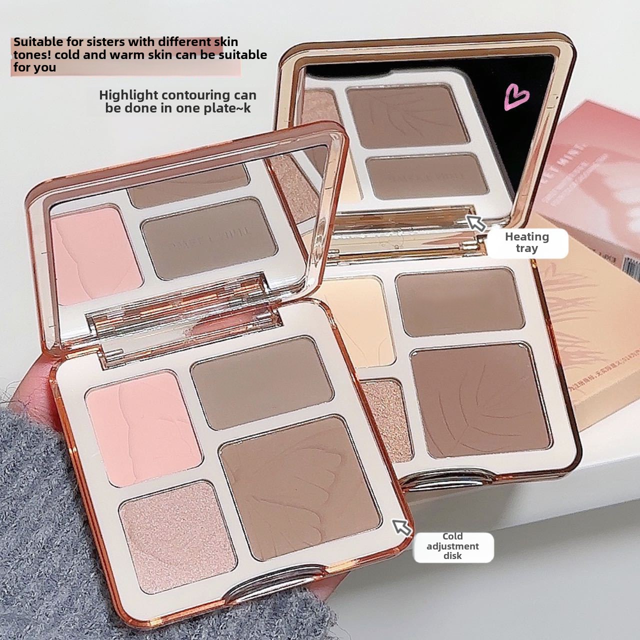 Four-Color Contour Palette,Highlight and Shadow All-in-One,Shimmer ...