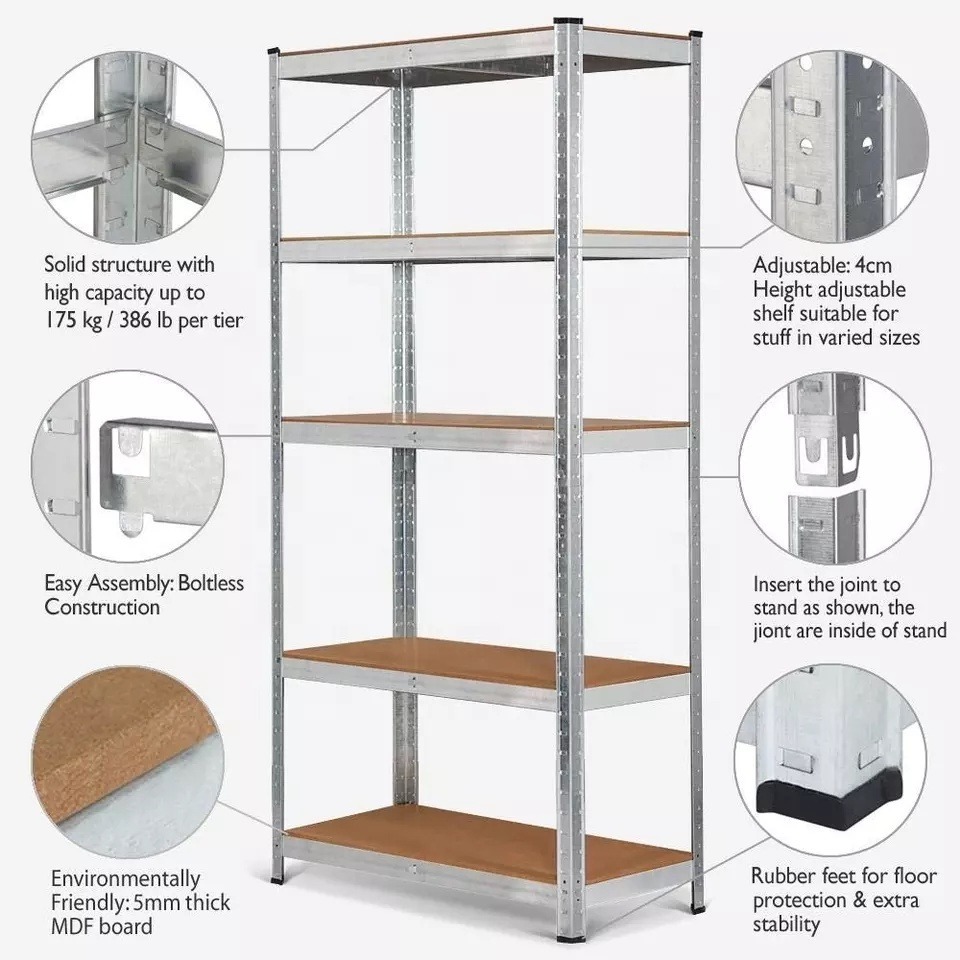 Metal Rack Boltless Steel Rack Adjustable Rack Galvanized 5L Stainless ...