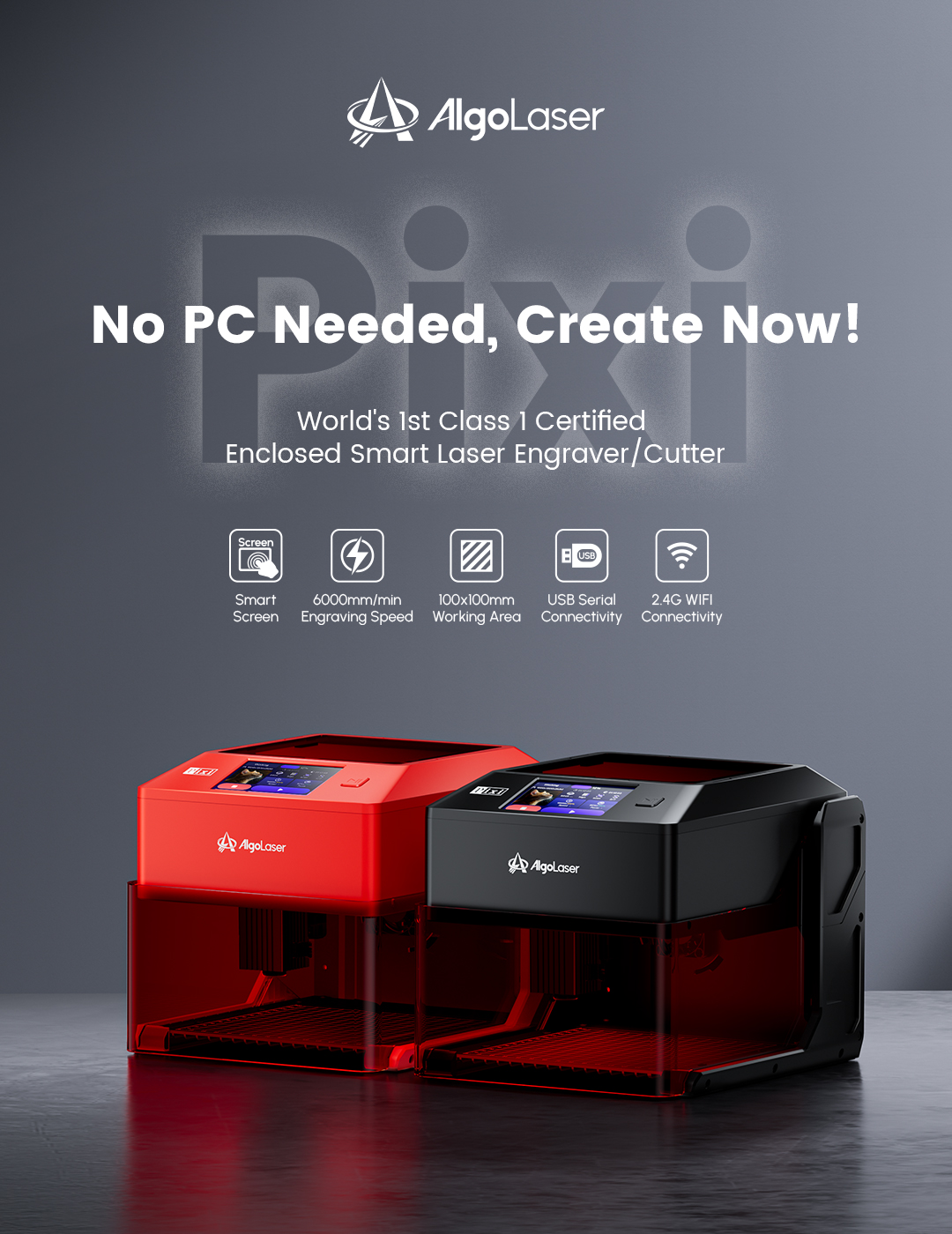 AlgoLaser PIXI Laser Engraving Machine Portable Mini Laser Cutter For ...