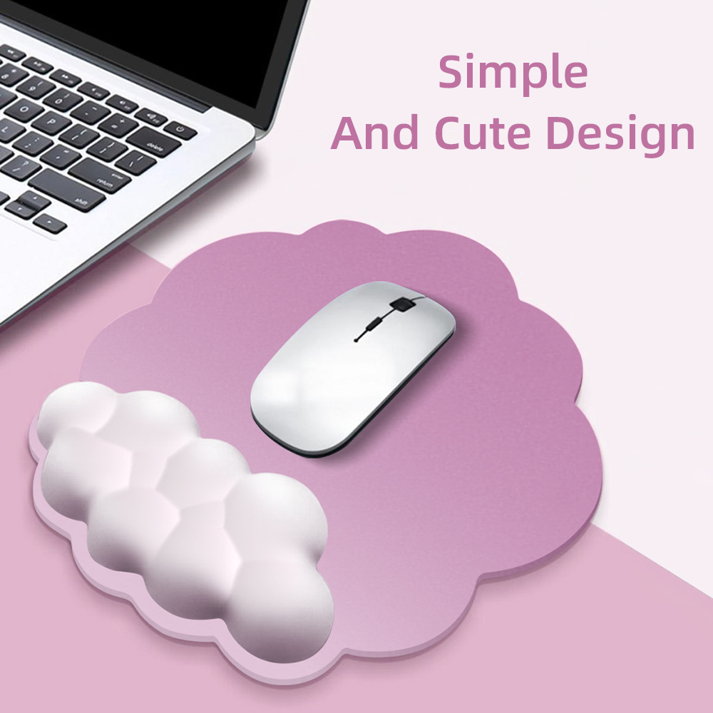 Pink Cloud Wrist Rest Ergonomic Wrist Rest Soft Leather Memory Foam ...