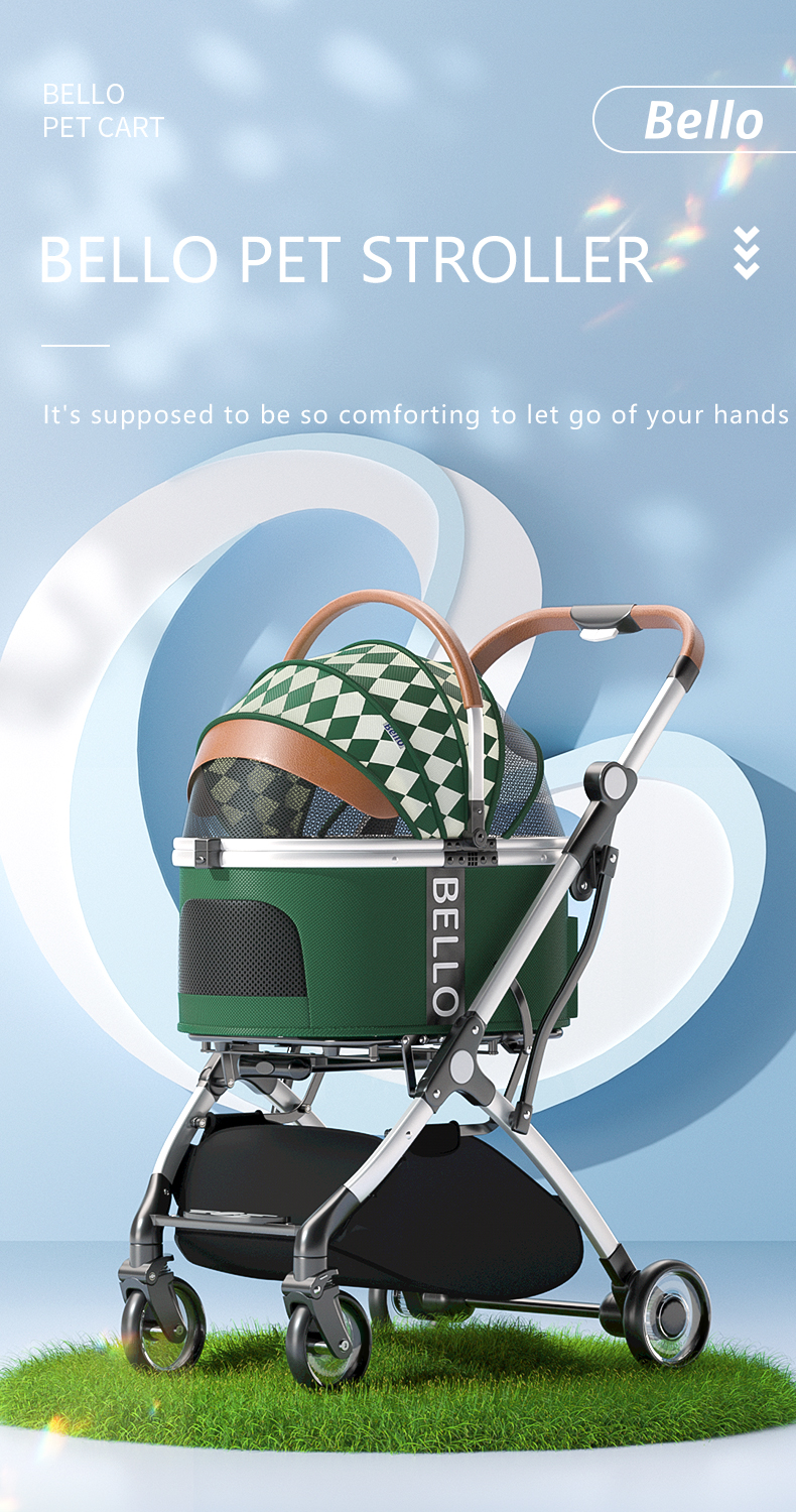 【Ready Stock】Bello Luxury Pet Stroller Detachable Small and Medium Cat ...