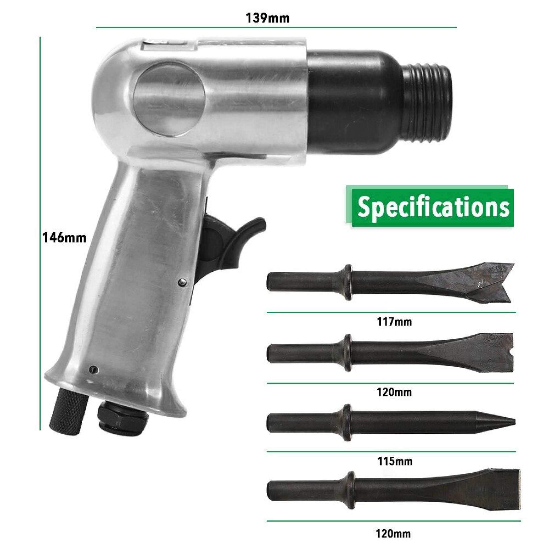 Mini Air Shovel Gun with 4 Chisels Pneumatic Pistol Gas Hammer Handheld ...