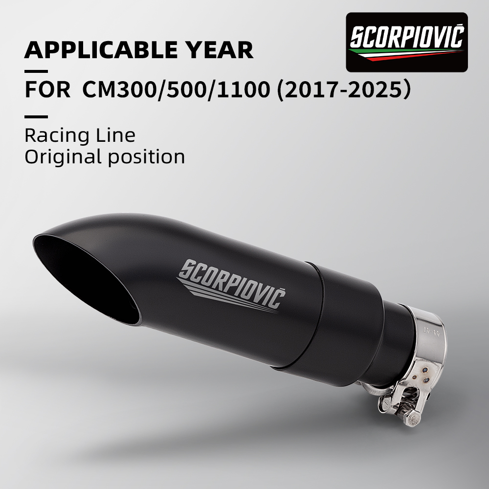 Motorcycle Exhaust Muffler Pipe Short Exhaust Tip For Honda Rebel CMX ...