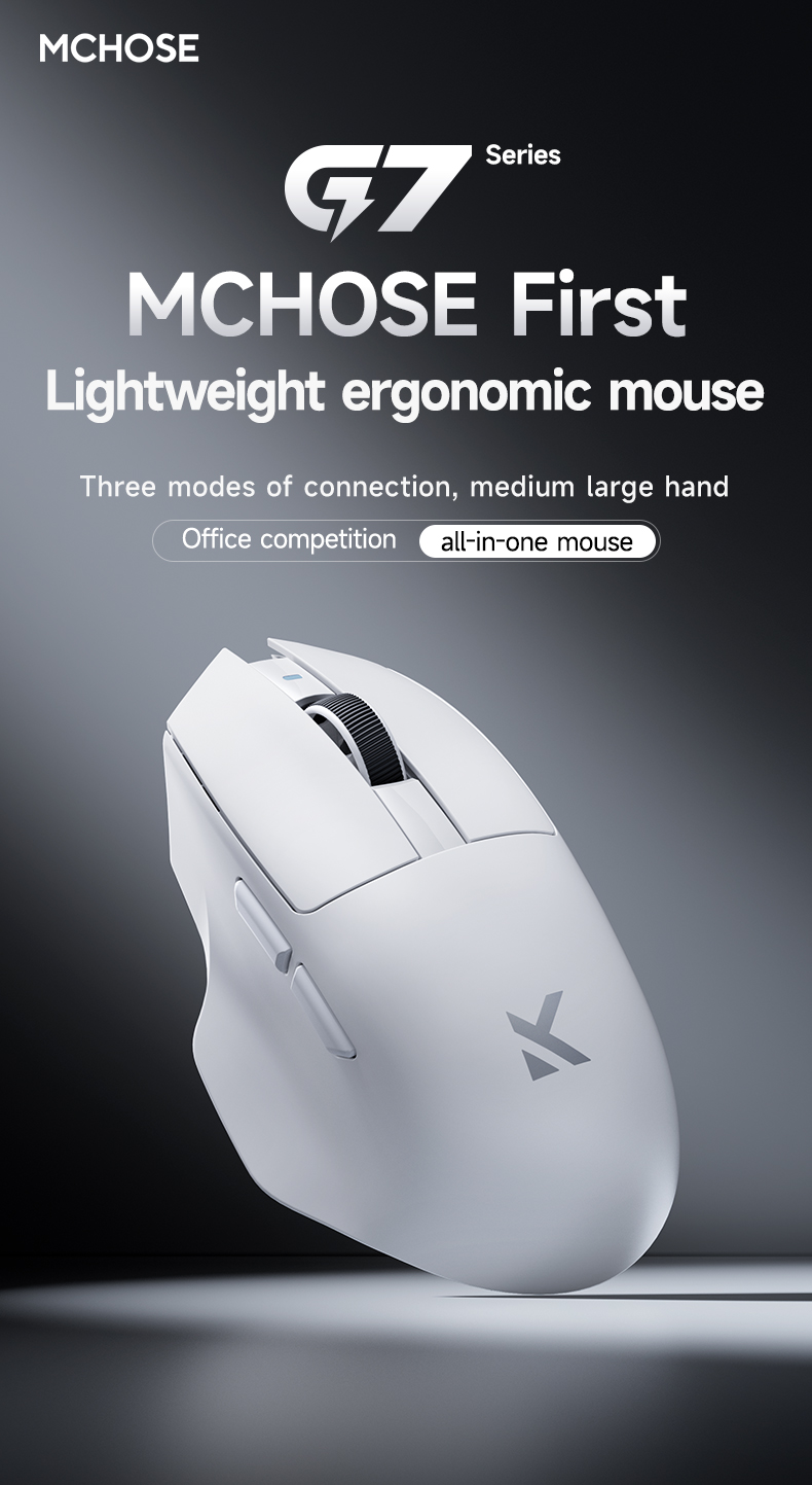 Mchose G7 Wireless Gaming Mouse 55g Lightweight Ergonomic Gaming Mouse PAW3395 26000DPI Three ...