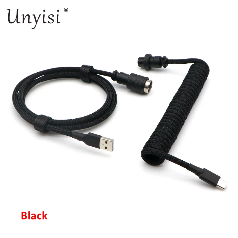Hand Made USB-A to Type-C Coiled Cable for Mechanical Keyboard With ...