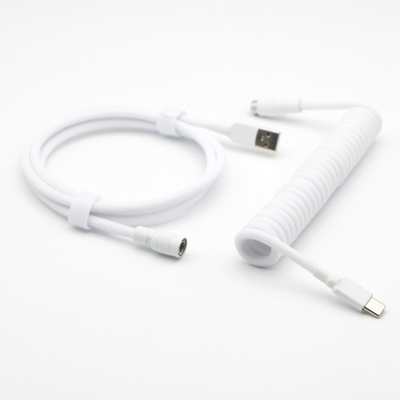 Hand Made USB-A to Type-C Spiral Cable for Mechanical Keyboard With YC8 ...