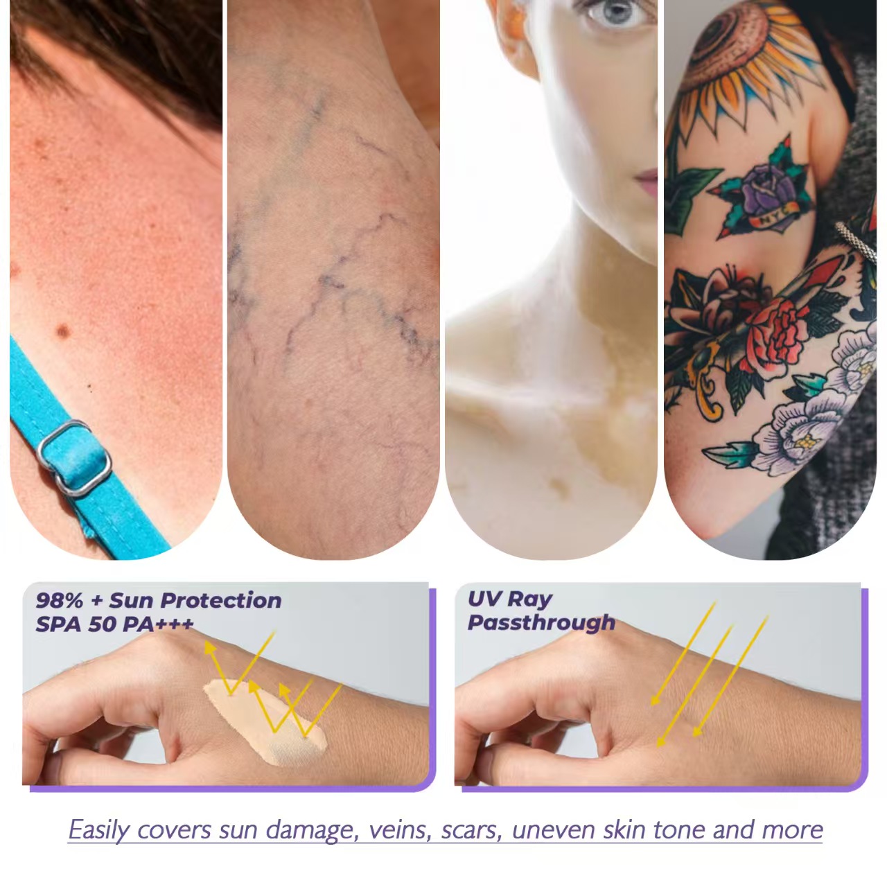 Tattoo Concealer Waterproof Body Concealer For Dark Spots Scars ...