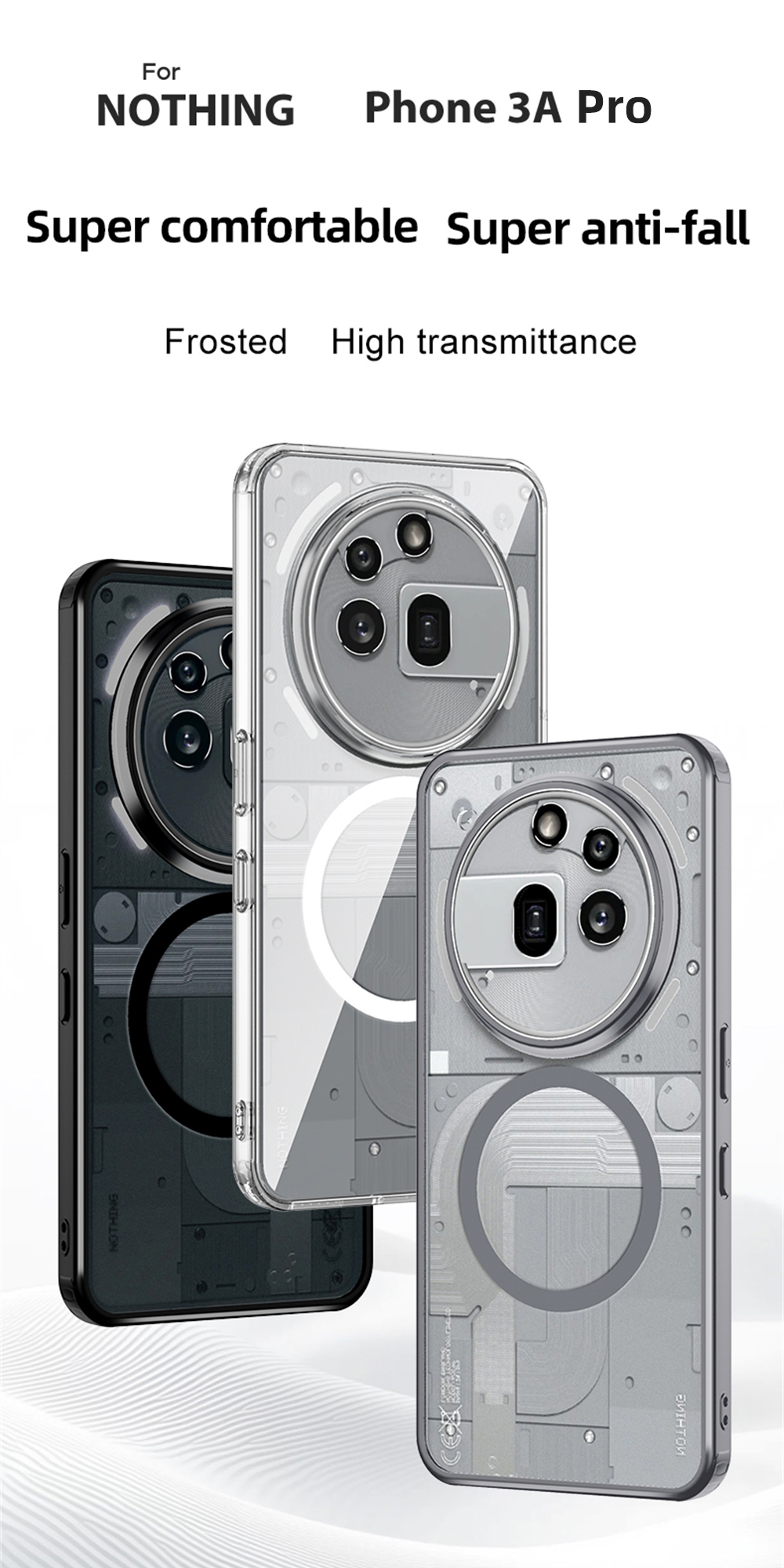 UFLAXE ICEY - For Nothing Phone 3a Pro Case - CLEAR ANTI-YELLOW Matte ...