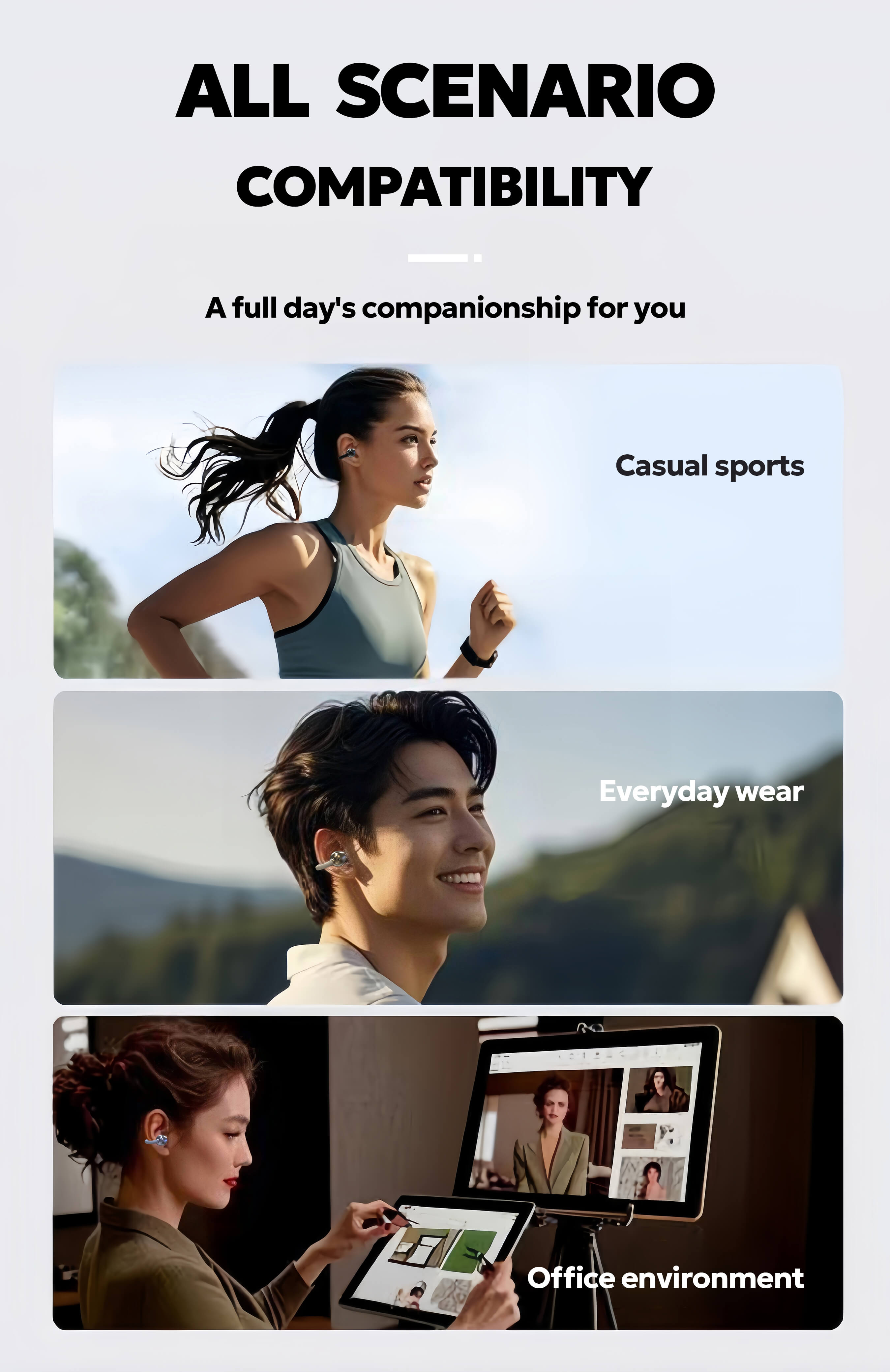 KY TECH KY66 Earclip Design Earbuds, C-bridge Design,HiFi Level Stereo ...