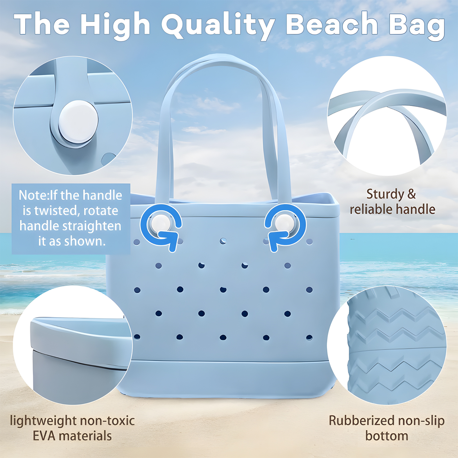 Waterproof EVA Rubber Tote Beach Bags for Women - Women's Advanced Handbags Large Tote Bags ...