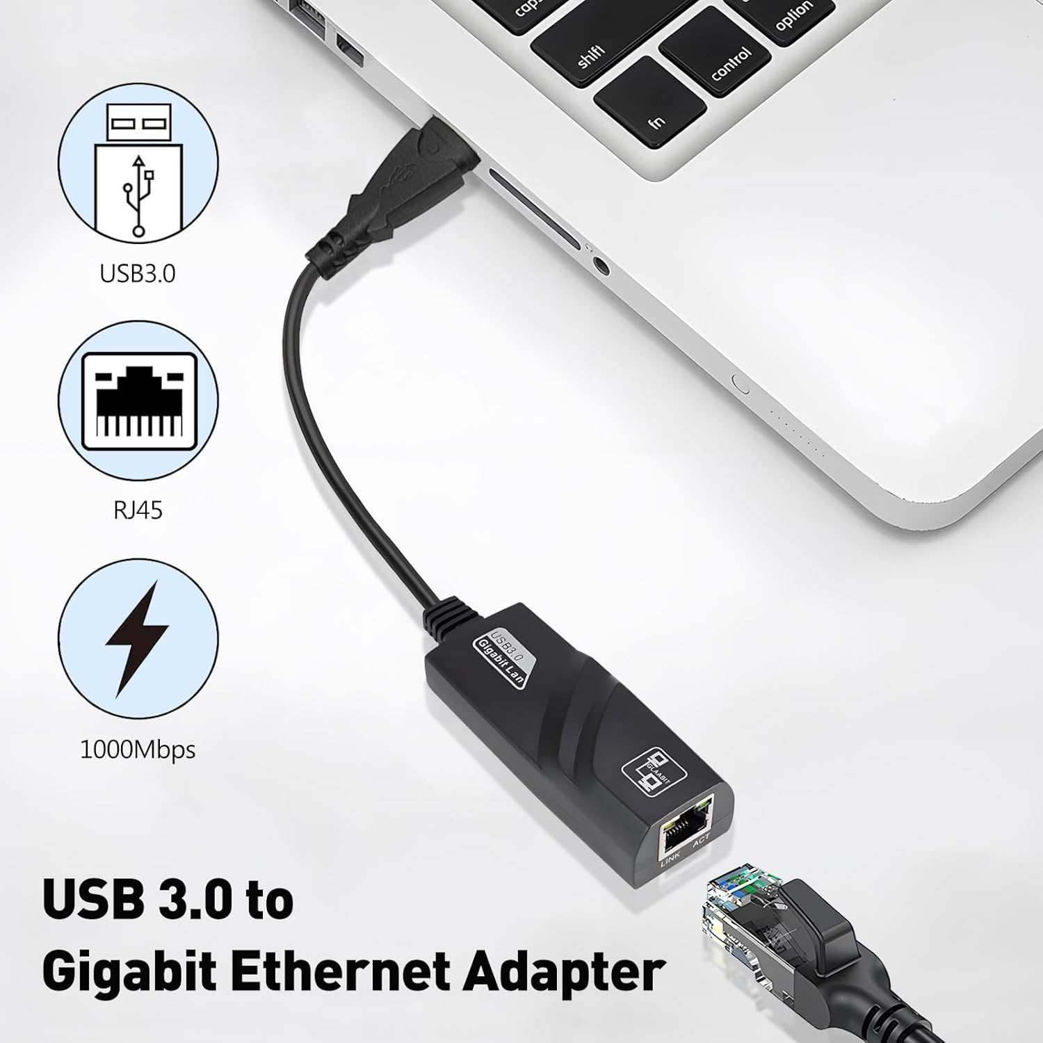 3.0 USB Ethernet Adapter 1000Mbps Gigabit for Linux, Mac, Chrome ...