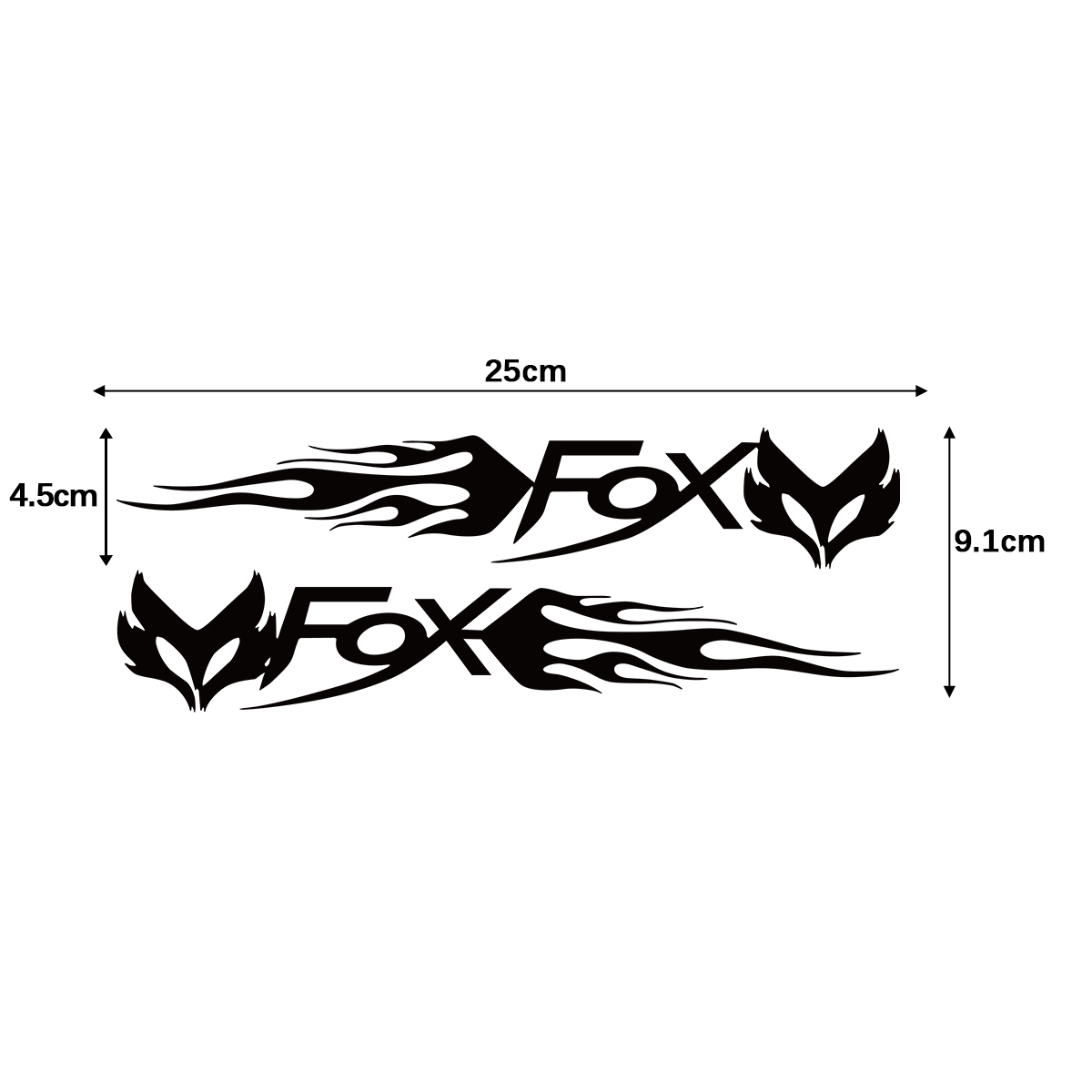 2pcs FOX Flame Wildfire Logo Reflective/laser Sticker for Car ...