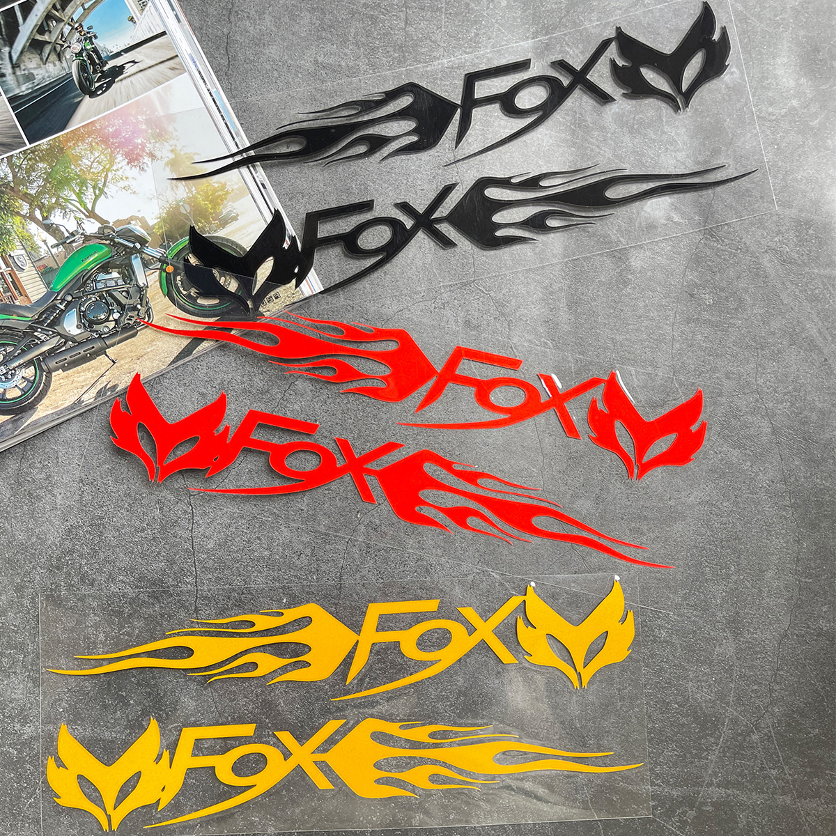 2pcs FOX Flame Wildfire Logo Reflective/laser Sticker for Car ...