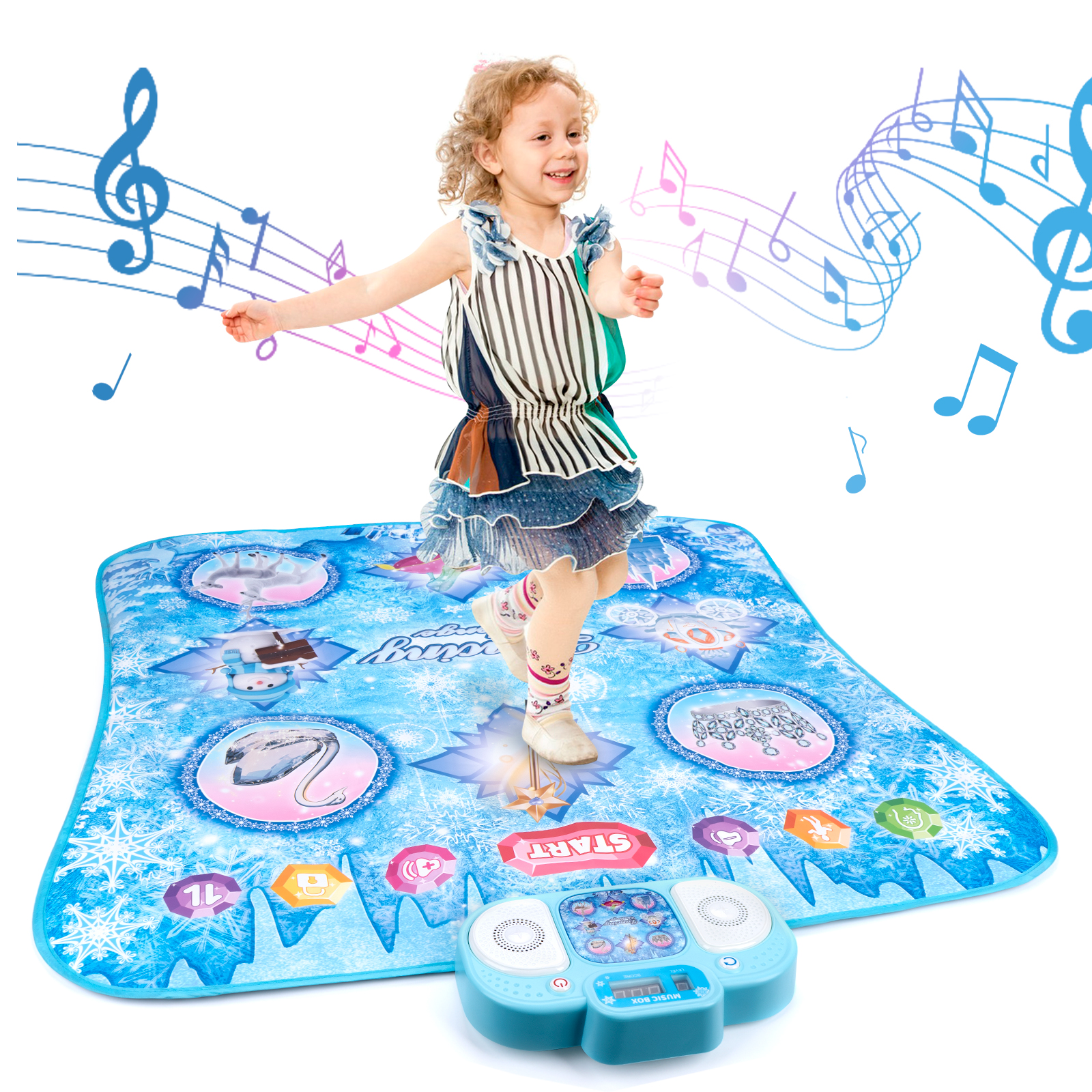 Musical Dance Mat Toys for Kids - Led Light Electronic Dance Game for ...