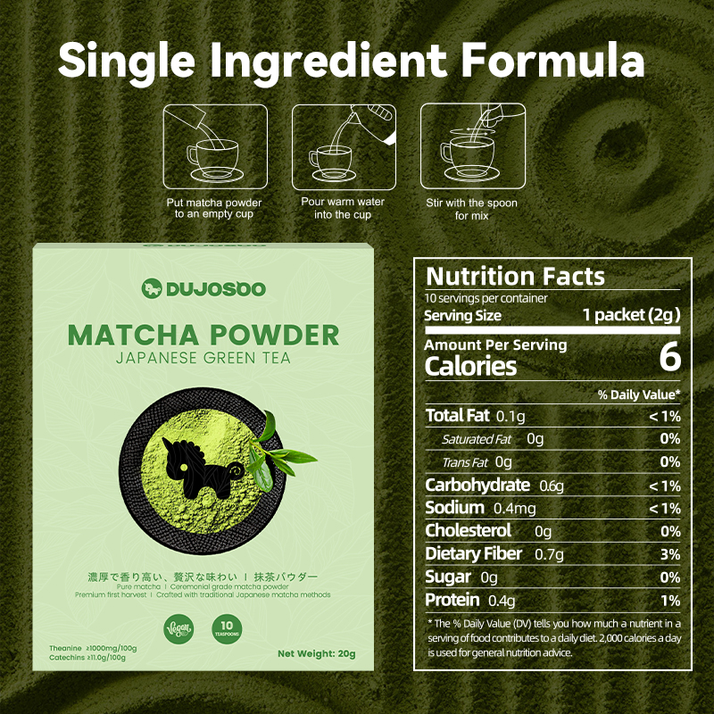DUJOSOO matcha powder Pure Japanese 100% Matcha Green Tea Instant 2g ...