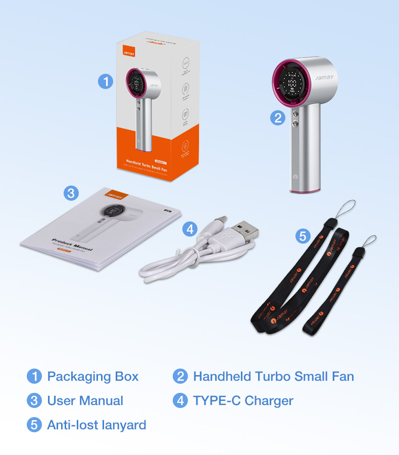【Free Gift】Jamay Mini Fan High Speed Handheld Fan Powered Portable ...