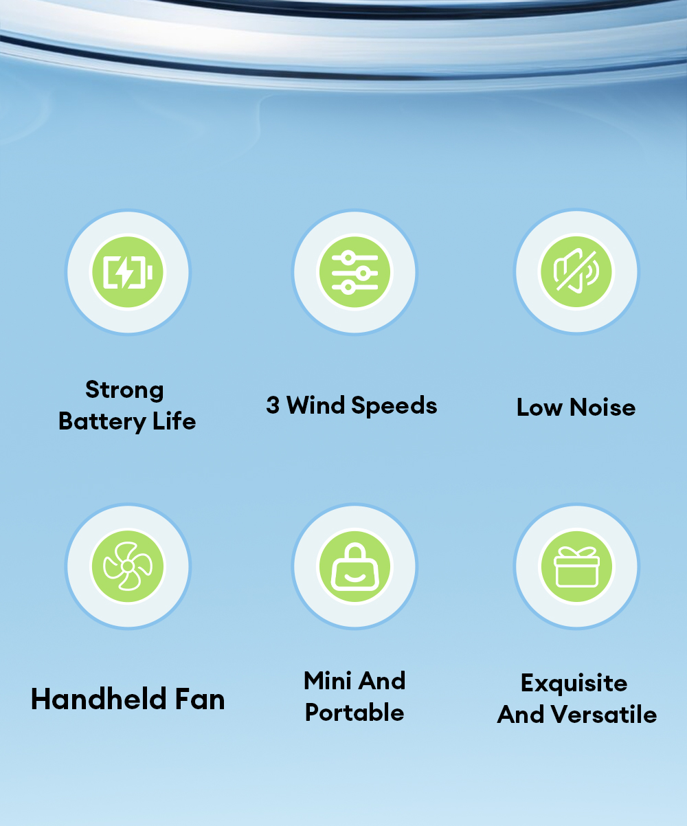 Jamay Mini Fan Portable and Lightweight 3 Speed Wind Hand Fan Small ...