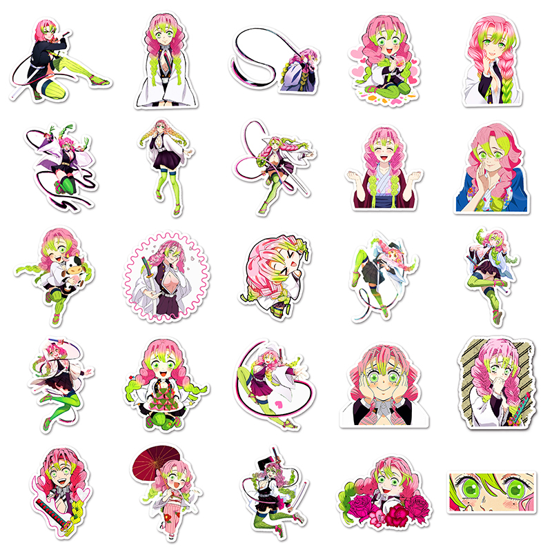 50pcs Demon Slayer Kanroji Mitsuri Stickers DIY Skateboard Fridge ...