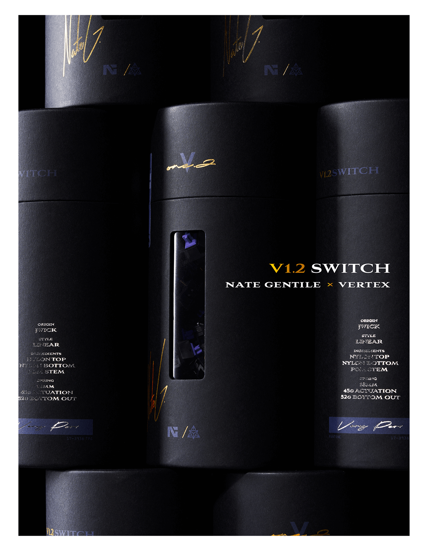 Vertex V1.2 Factory Lubed 5Pin Switch JWICK Mechanical Keyboard DIY Linear Switch 18mm Single ...