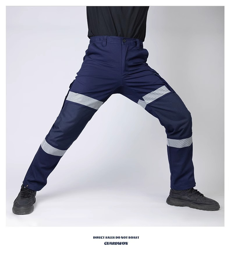100% Cotton Fabric Construction Work Pants for Men with Reflective ...