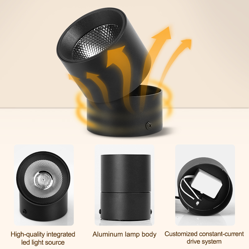 LED Foldable Downlight 3 Colors Pin Light Spotlight Surface Mounted Ceiling Light 7W 10W 15W For ...