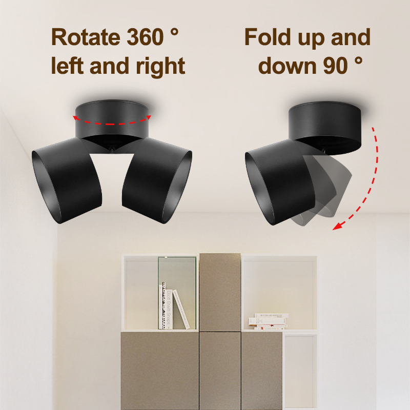 LED Foldable Downlight 3 Colors Pin Light Spotlight Surface Mounted Ceiling Light 7W 10W 15W For ...