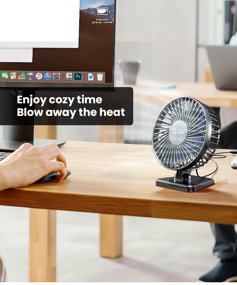 Gaiatop usb fan desk 3 levels strong wind fan small desk fan Silent ...