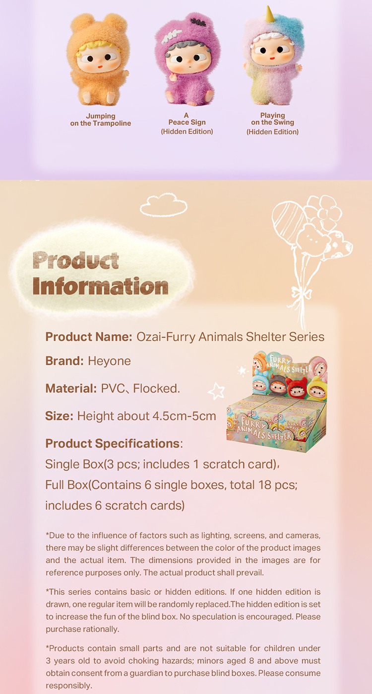 Heyone Ozai-Furry Animals Shelter Series Furry Mini Beans Figure Blind ...