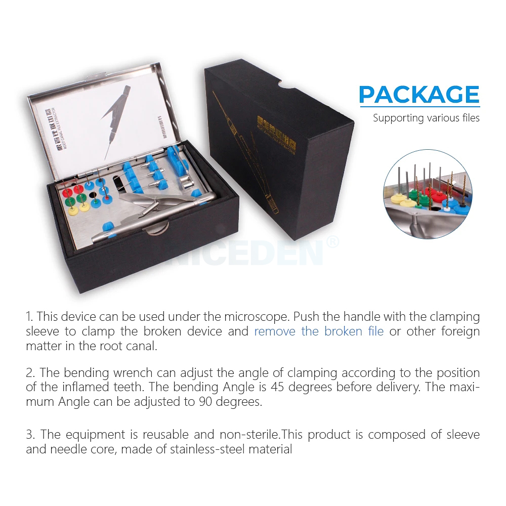 NICEDEN Dental Root Canal File Extractor Broken Files Removal System ...