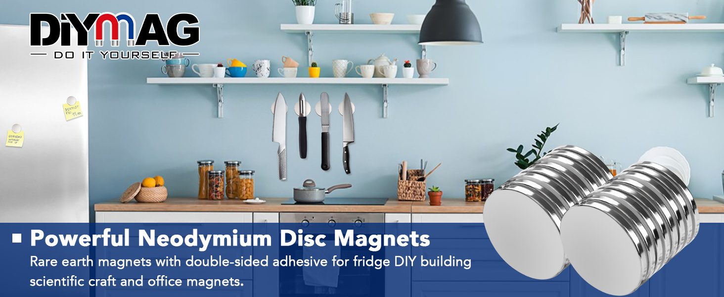 25mm Super Strong Magnets with Double-Sided Adhesive, Powerful Rare ...