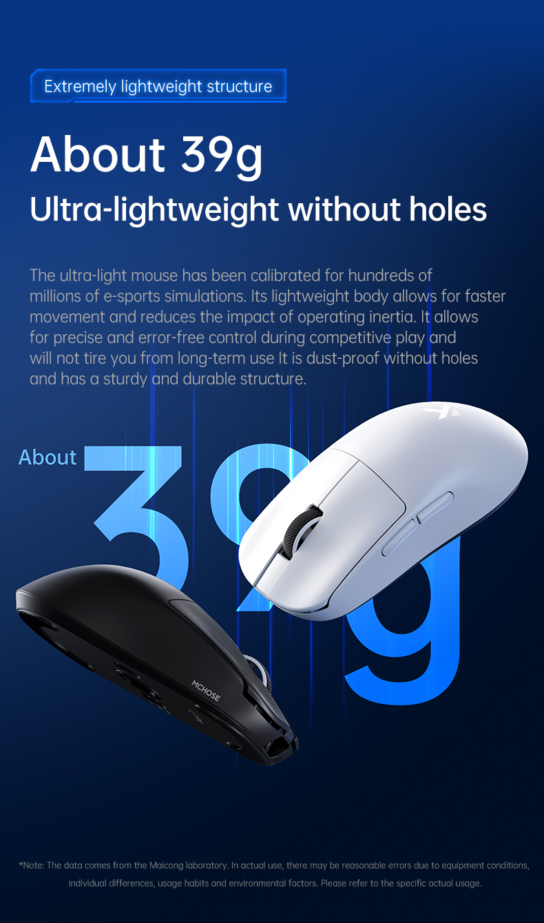 Wireless Mouse Mchose L7 Gaming Mouse PAW3395 26000DPI Lightweight Three Mode Gaming Mouse for ...