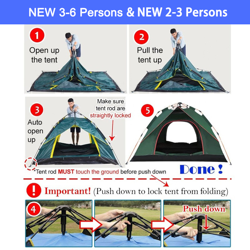 GOTURE Automatic 5-7 Person Tent Portable Outdoor Tent Foldable Camping ...
