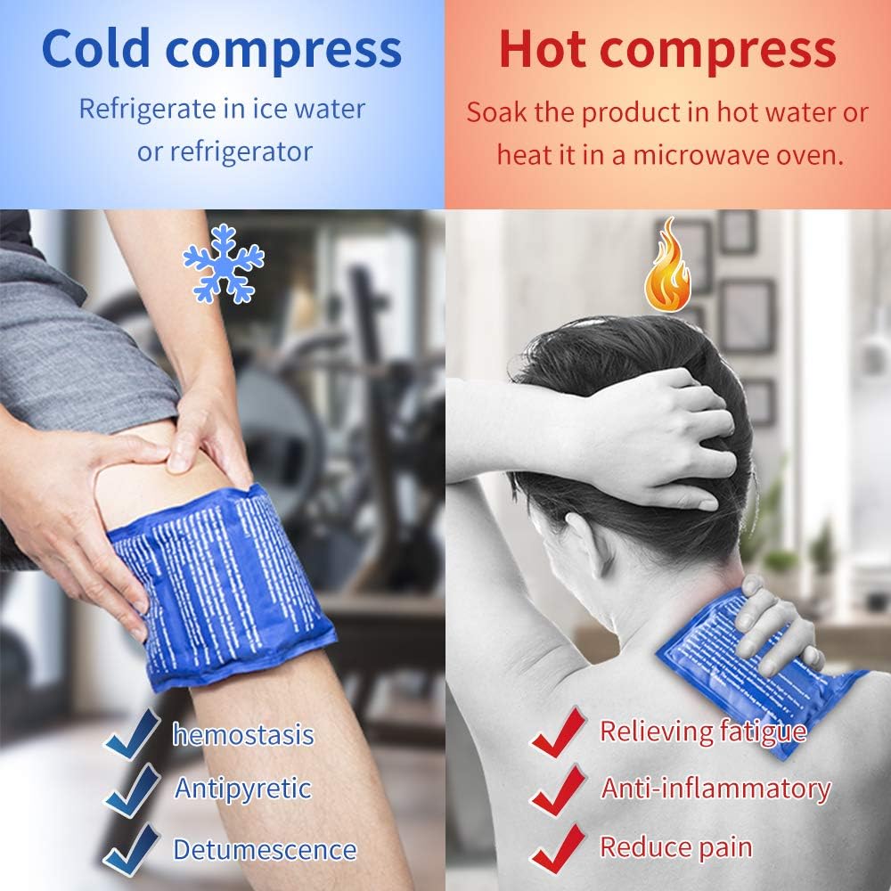 Gel Pack Cold Hot Compress Reusable Wearable Ice Pack for Muscle Strain ...